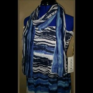 Vasna Desire | Dresses | Vasna Desire Scarf Blue Boho Stretch Dress ...